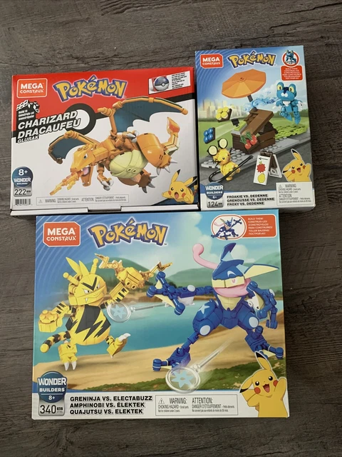 POKEMON MEGA CONSTRUX Lot x3 Charizard Froakie Dedenne Greninja ...