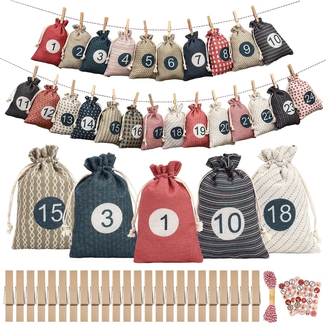 CALENDRIER DE LAVENT 2025 à remplir soi-même avec 24 sacs en toile de ...