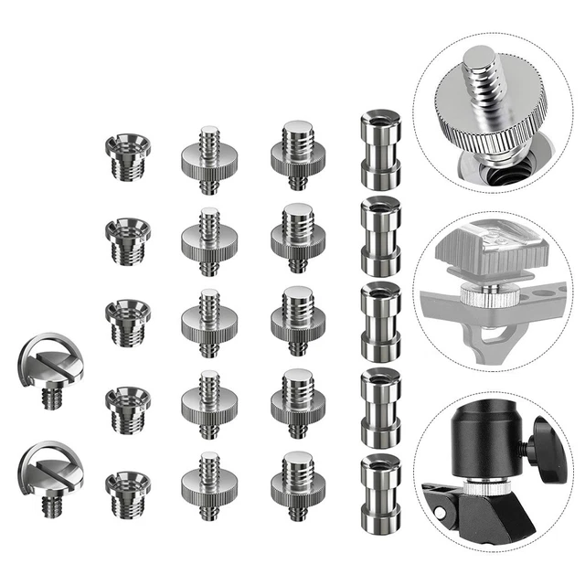 22PCS 1/4” TO 3/8” Converter Threaded Screws Adapter Mount Set for ...
