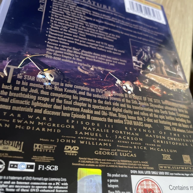STAR WARS - Episode 3 - Revenge Of The Sith (DVD, 2005) £2.20 - PicClick UK