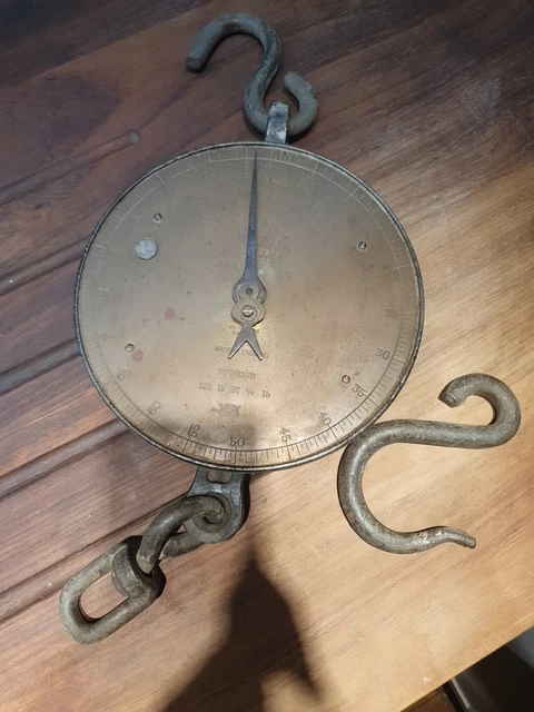 ANTIQUE NO 20T Hanging Salters Trade Spring Balance Iron Scales 1920 £ ...