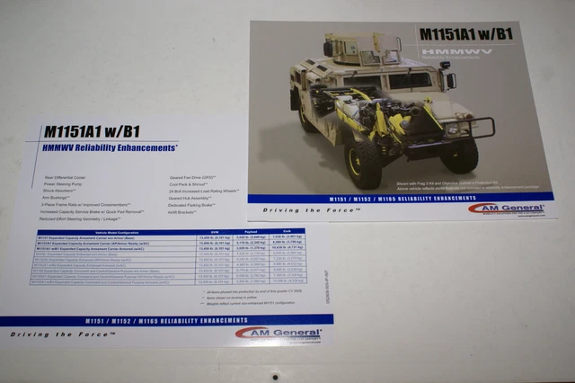 HUMMER HMMWV M1151A1 - B1 US army jeep militaire brochure catalogue ...