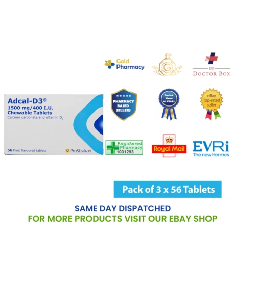 ADCAL D3 1500MG/400 IU - 56 Chewable Fruity Tablets - Calcium Carbonate ...