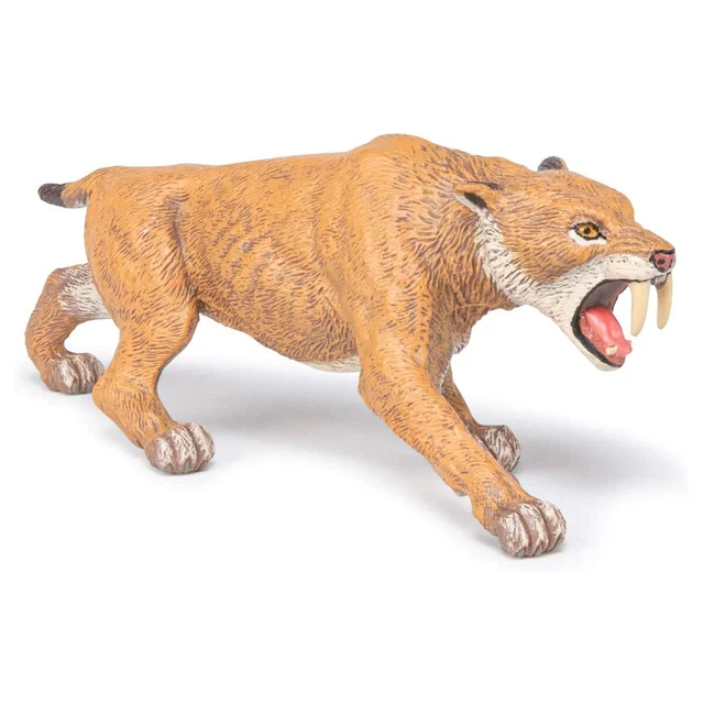 PAPO CARTE SMILODON Saber Dent Tigre Action Figure Dinosaure Era ...