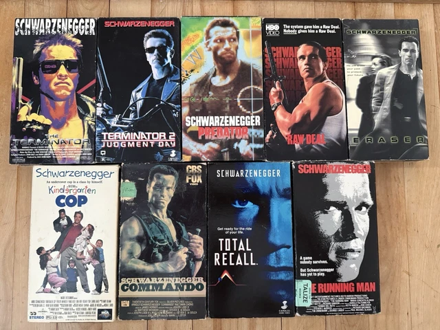 ARNOLD SCHWARZENEGGER VHS Lot x9 (Terminator, Predator, Commando Etc ...