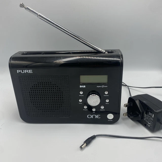 PURE ONE CLASSIC DAB Plus FM Radio - Black - Unit And Lead £17.99 ...