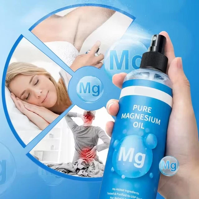 PURE ORGANIC MAGNESIUM Oil Spray For Feet,Body,Skin,Topical Magnesium ...