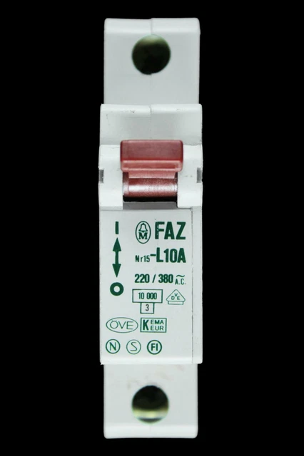 MOELLER 10 AMP 6kA MCB CIRCUIT BREAKER FAZ NR15-L10A £9.95 - PicClick UK