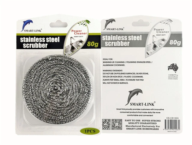 6 PACK 80G Stainless Steel Scourer Clean Scourer Scrub $25.99 - PicClick AU