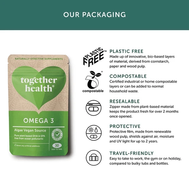 TOGETHER NATURAL ALGAE DHA Omega 3 Authentic - 30 Softgels £18.99 ...