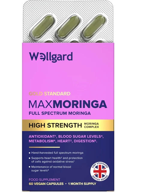 WELLGARD MAX MORINGA Powder Capsules, Natural Moringa Energy, Many ...