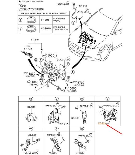 SUPPORT DE FAISCEAU de câbles moteur MAZDA CX-5 MK2 KD4567B2XB NEUF ...