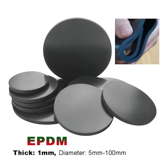 ROUND SOLID EPDM Rubber Disc Discs Pads | Diameter: 5mm-100mm ...