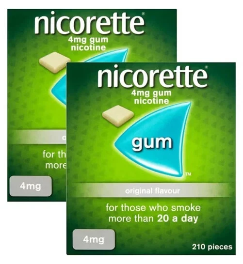 NICORETTE ORIGINAL 4MG Gum 4 x 210 - 6 Weeks* Bundle Total Gum 840 £48. ...