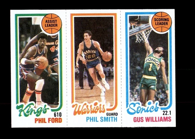 1980-81 TOPPS BASKET-BALL Phil Ford, Phil Smith, Gus Williams EUR 2,23 ...