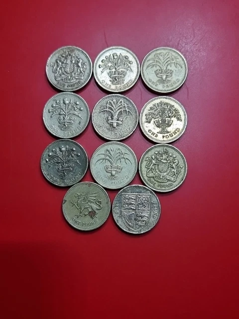 UK ONE POUND Coin Collection - 11 Different Coins EUR 11,83 - PicClick FR