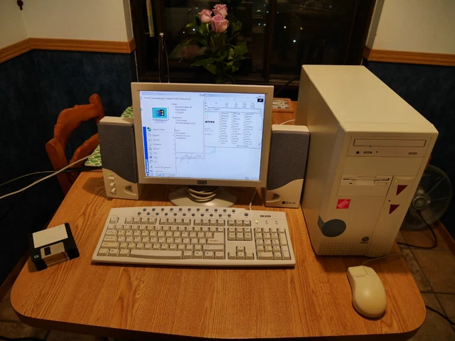 VINTAGE PC PENTIUM 166 Windows 98 DOS retro gaming MOZG Polish clone ...