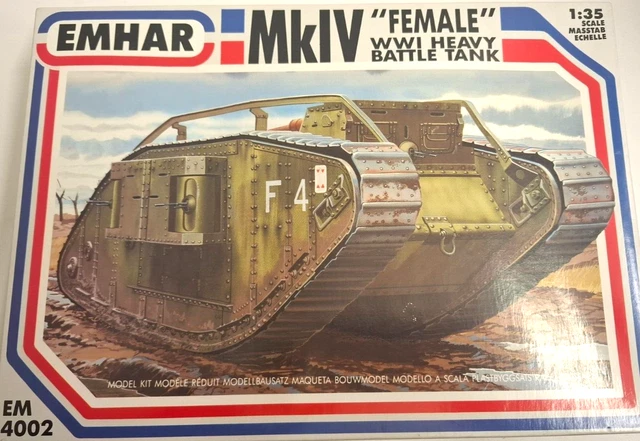 EMHAR 1:35 MKIV Female Wwi Heavy Battle Tank Art Tank Kit Em4002 £24.34 ...