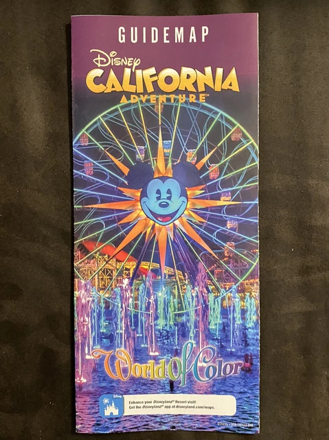 DISNEY'S CALIFORNIA ADVENTURE Park World of Color 2022 Guide Map New ...