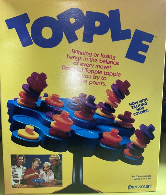 TOPPLE GAME/ VINTAGE Family Game Pressman Stacking/COMPLETE EXCELLENT ...