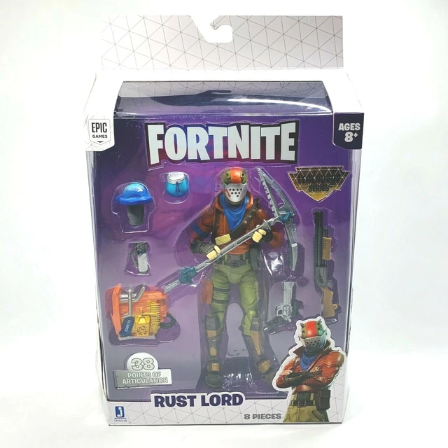 FORTNITE GAME LEGENDARY Series Rust Lord Articulated Figure & Weapon 8 ...