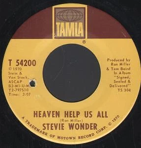 VINYLE STEVIE WONDER Heaven Help Us All 7" USA Tamla 1970 N/w i gotta ...