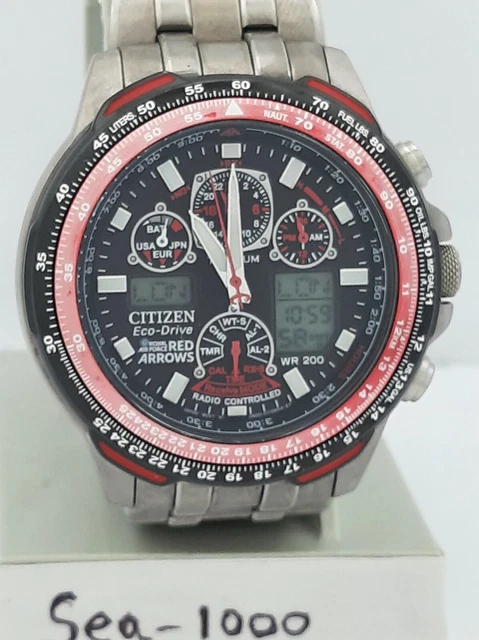 CITIZEN ECO DRIVE red arrows titanium watch JY8110-51E £5.50 - PicClick UK