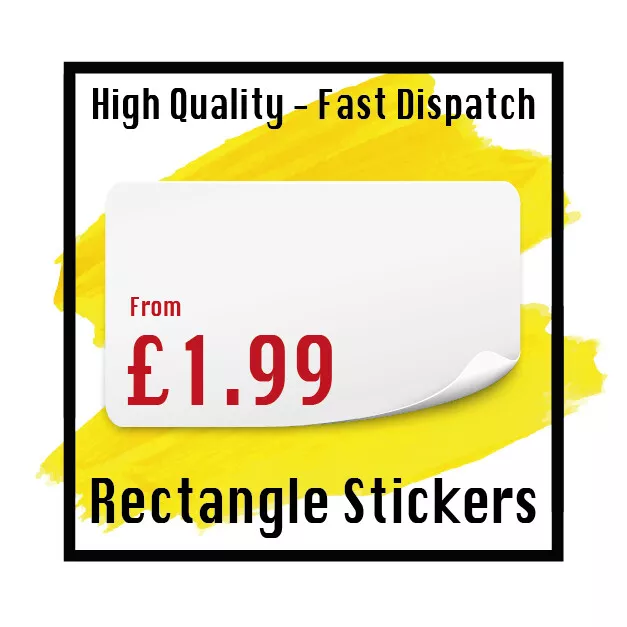 LOGO PRINTED RECTANGLE Stickers - Custom Logo labels - postage ...