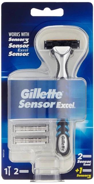 GILLETTE SENSOR EXCEL Razor Handle With 2+1 cartridges £13.99 - PicClick UK