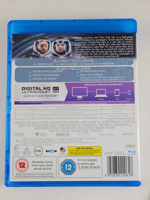 PASSENGERS BLU-RAY - Region ABC - Mint Disc $11.95 - PicClick AU