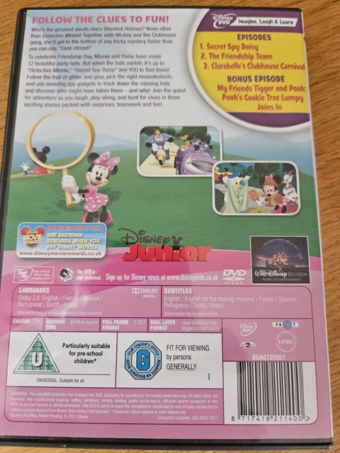 DISNEYS MICKEY MOUSE Clubhouse Detective Minnie Dvd Disney 3 Episodes ...