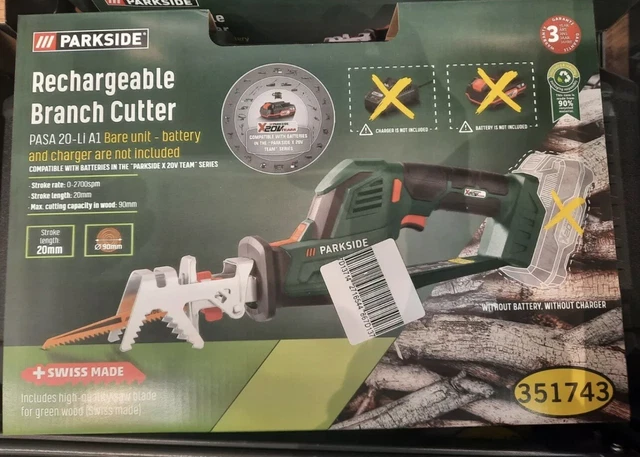 PARKSIDE 20V CORDLESS Pruning Saw Branch Cutter – Unit Only NO Battery ...