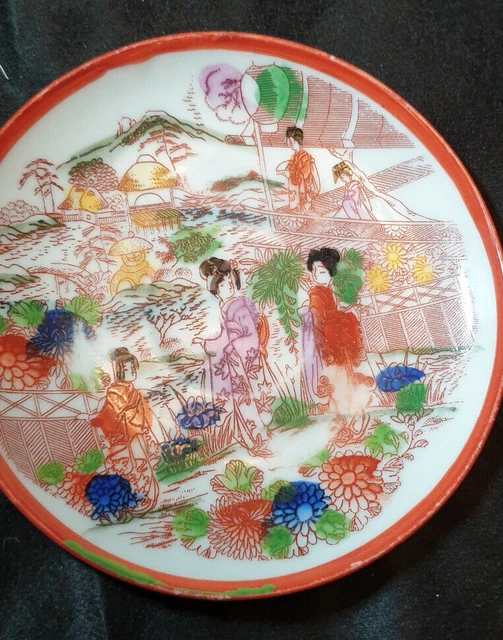 ANTIQUE VINTAGE JAPAN Bone China porcelain saucer plate Geisha $32.00 ...