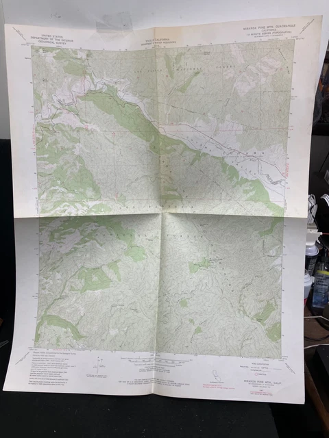 MIRANDA PINE MOUNTAIN, California Quadrangle Usgs Topographic Map 1974 ...