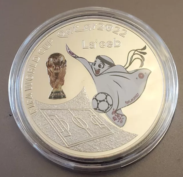 QATAR 2022 WORLD Cup Silver Coin Ronaldo Messi Pele Autograph Argentina ...