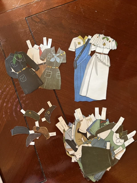 VINTAGE GIRL SCOUTS Brownie Paper Doll With Official Uniforms Around ...