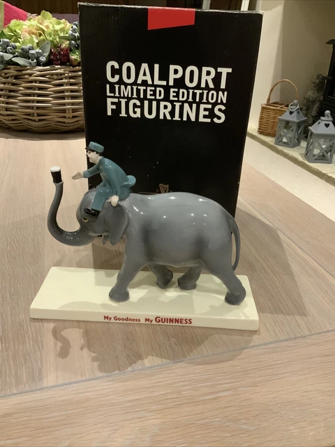 COALPORT GUINNESS LTD EDITION FIGURE of ELEPHANT WITH KEEPER BOXED NO ...