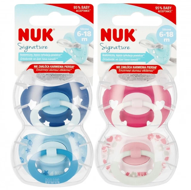 4008600382287 NUK SMOCZEK uspokajający silikonowy 6-18m Signature mix kolorów 10 EUR 6,58 ...