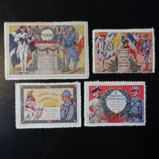 VIGNETTE COMMEMORATIVE LABELS 1° 3° 5° 6° Regiment Of Infantry £17.29 ...