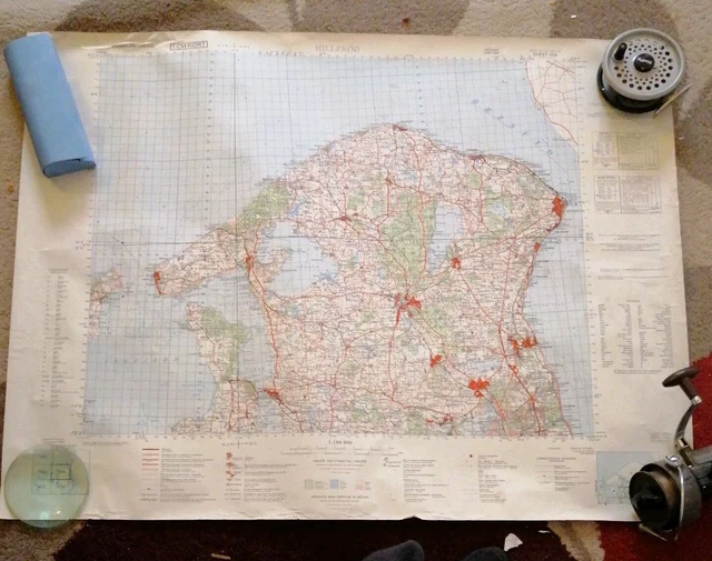 VINTAGE DANISH ORDNANCE Survey Map Hillerod 1969 Towns/Roads Scale 1 ...
