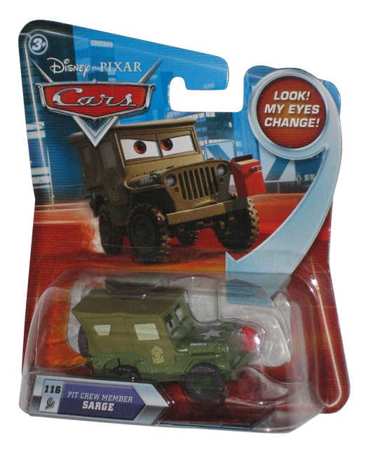 DISNEY PIXAR CARS 2 Movie Pit Crew Member Sarge Eyes Change Toy Car ...