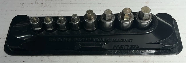 SNAP-ON 8PC COMBINATION Drive Stubby Hex Bit Socket Driver Set w/Tray ...