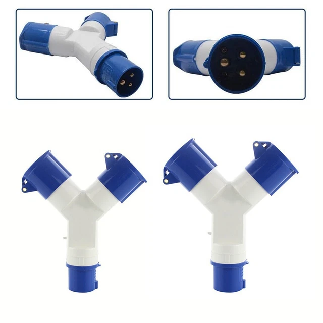DURABLE AND FLAME Retardant 2 Way Splitter 16A/32A 220v 3 Pin ...