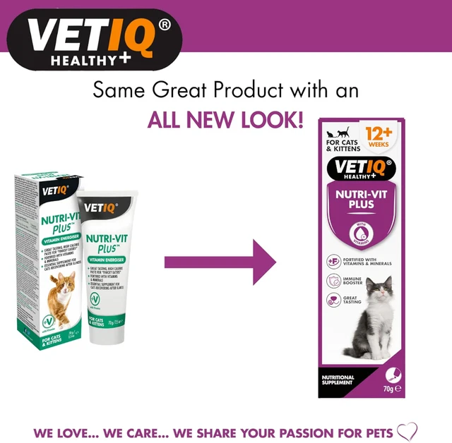 VETIQ NUTRI-VIT PLUS, 70g, Cat Supplement with Vitamins & Minerals, For ...