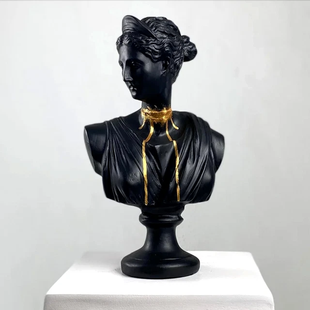 SCULPTURE EN MARBRE doré Artémis, statue de déesse de la mythologie grecque... EUR 179,99 ...