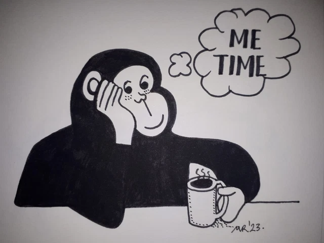 DAILY SKETCH ORIGINAL Ink Drawing 'Monkey Time' by Michelle Ranson EUR ...