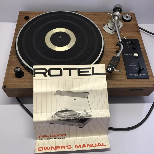 ROTEL RP-3000 TURNTABLE Record Player with Manual Spares Repair Parts ...