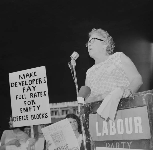 BRITISH LABOUR PARTY politician Lena Jeger, Baroness Jeger, speaki ...