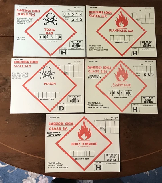 BRITISH RAIL DANGEROUS Goods Original Wagon Labels Poison Toxic Gas ...