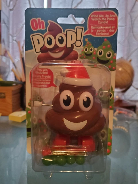 OH POOP CANDY dispenser Emoji Wind Up Toy Xmas Santa Stocking Stuffer ...